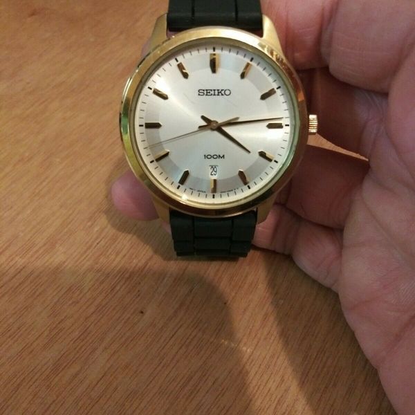 Seiko Quartz 6N42-00A0 Gold Tone Mens Dress Watch Nice! | WatchCharts ...