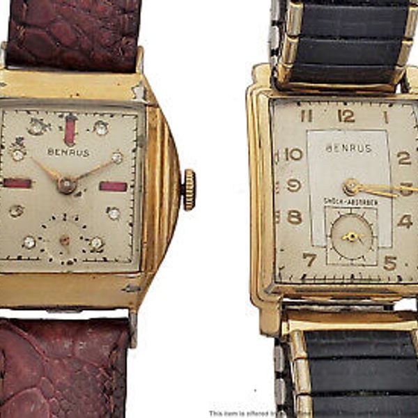 Vintage Benrus Art Deco Mens Wrist Watch Pair to Restore | WatchCharts ...
