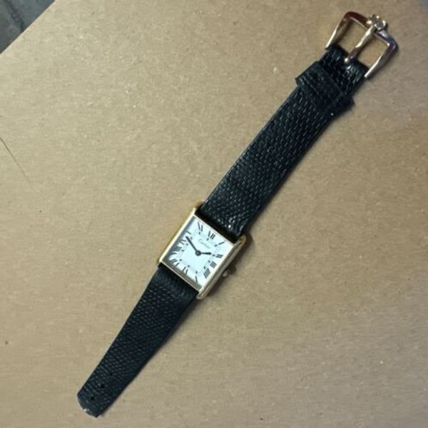 Nice CARTIER TANK 18K GOLD ELECTROPLATE Ref. 6312 Cal.2512 MEN 23MM ...