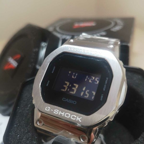 Casio G-Shock Full Metal Silver Stainless Steel Bracelet Watch DW ...