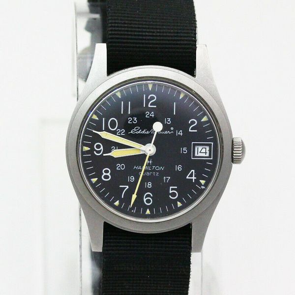 Hamilton 9239 Quartz for Eddie Bauer 33mm Stainless Steel Military ...