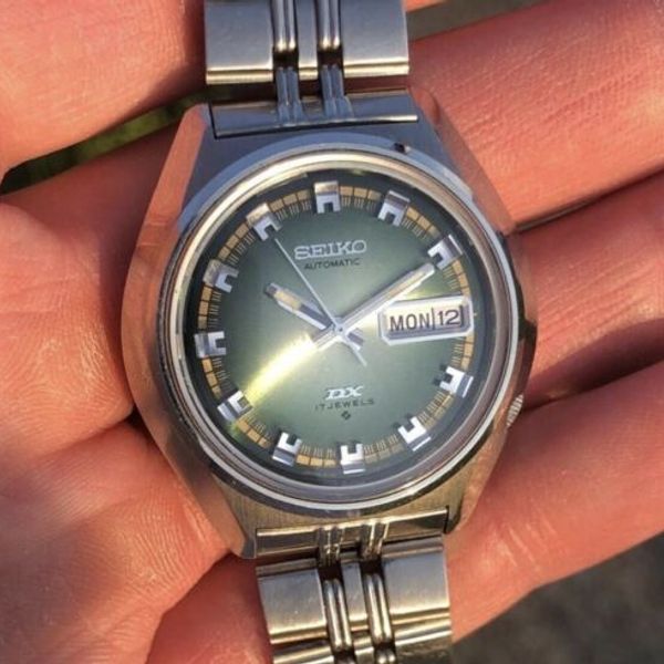 Seiko Automatic DX 17 Jewels 6106-7589 Green Dial Day Date | WatchCharts Marketplace