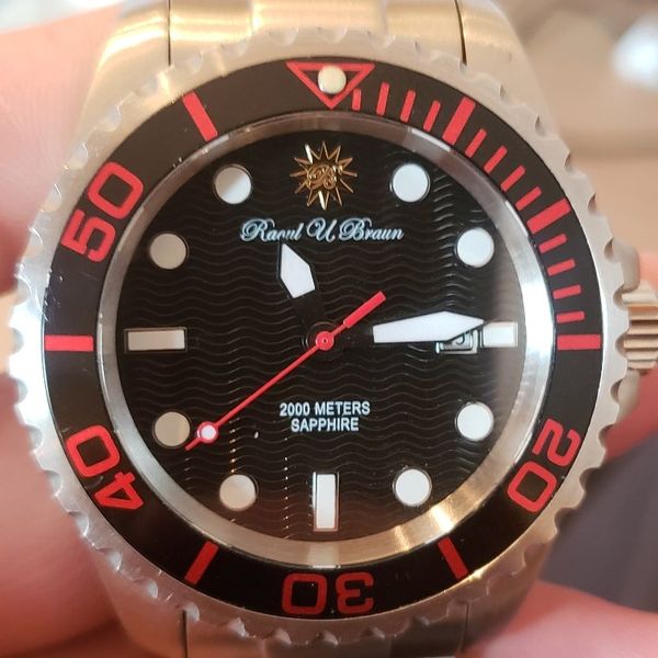 Raoul U. Braun automatic hefty dive watch $125 | WatchCharts Marketplace