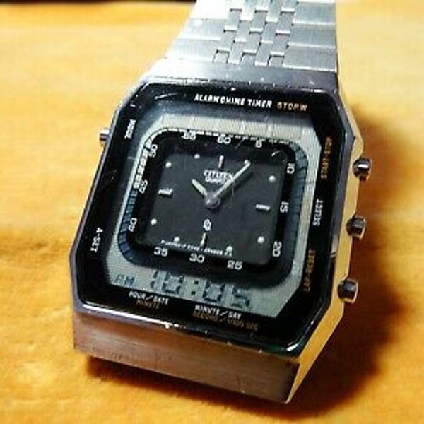 VINTAGE CITIZEN 1980 DIGITAL RARE MODULE 30-0055 TIMER ALARM CHRONO ...
