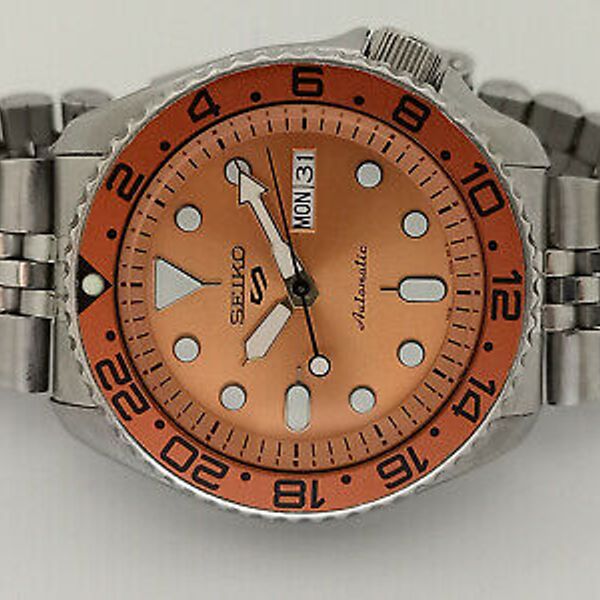 SEIKO DIVER 7S26-0020 SKX007 ORANGE SPORTS MOD AUTOMATIC WATCH 118145 ...