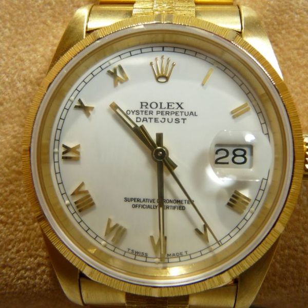 FS: Rolex 18K yellow gold Datejust 16248 white dial | WatchCharts ...