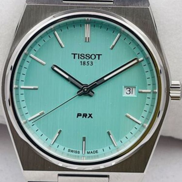 TISSOT Unisex PRX Quartz 40MM Light Green Dial SS Watch T137410A 7 ...