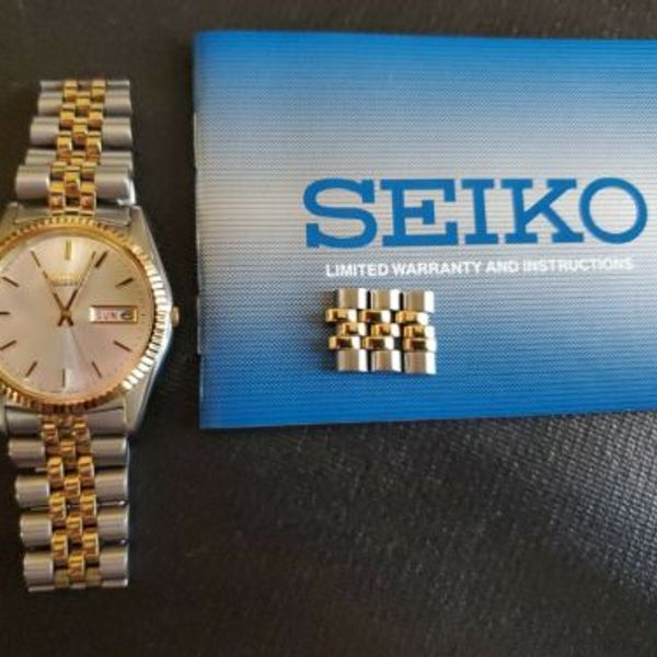 Mens SEIKO SGF204 Two Tone Gold Watch With Original Box And Papers | WatchCharts