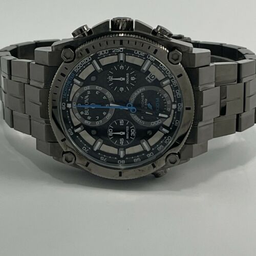 Bulova Men's Precisionist Chronograph $975 Watch Gunmetal Stainless ...