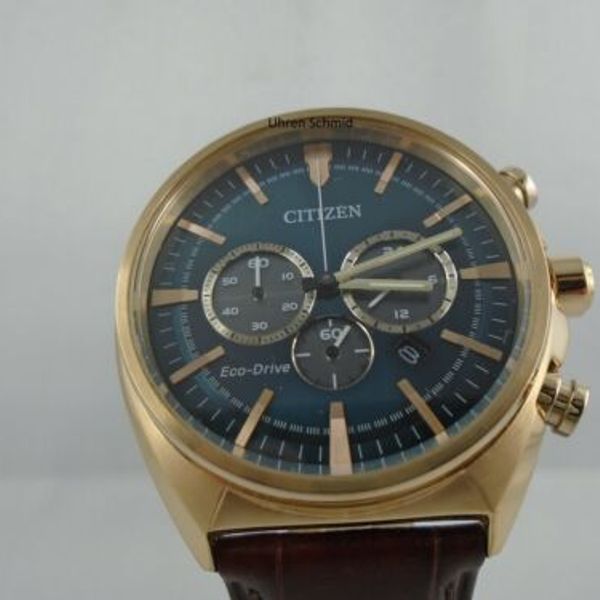 Citizen Eco-Drive vergoldet Chronograph Ref.B620 S104335 mit Box ...