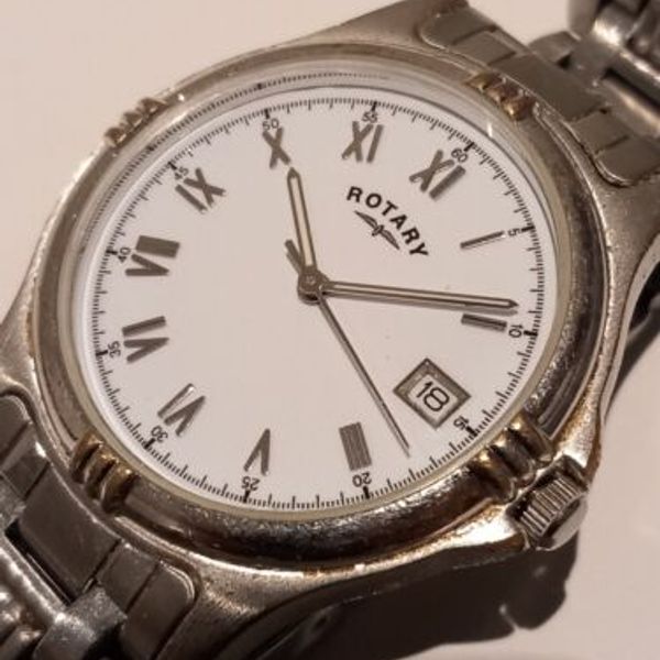 Men's Swiss Rotary Watch 10046 Calendar Quartz Steel 36mm Dress Watch ...