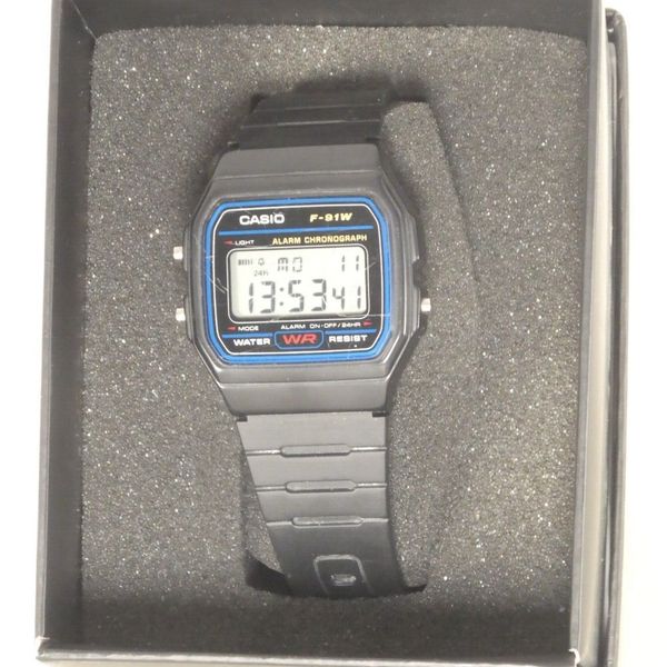 Casio F91-W Wristwatch Digital Vintage 1989 Stopwatch Micro Light Alarm ...