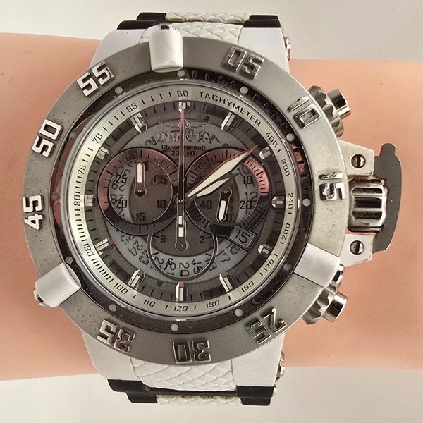 INVICTA Model 0924 - Subaqua Noma III Men - White Silicone Band - Japan ...