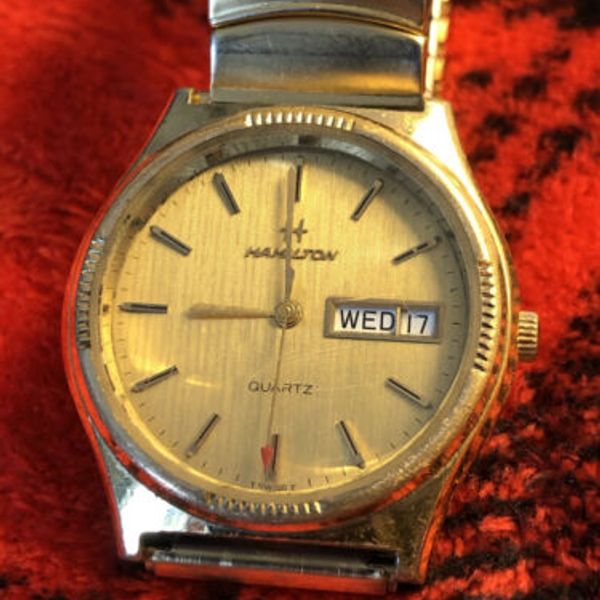 Vintage Hamilton Swiss Quartz Mens Gold Tone Watch 908080 | WatchCharts ...