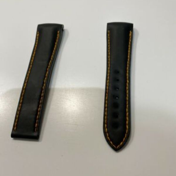 Genuine Omega 22mm Black Planet Ocean Rubber Deployment Strap Ref ...