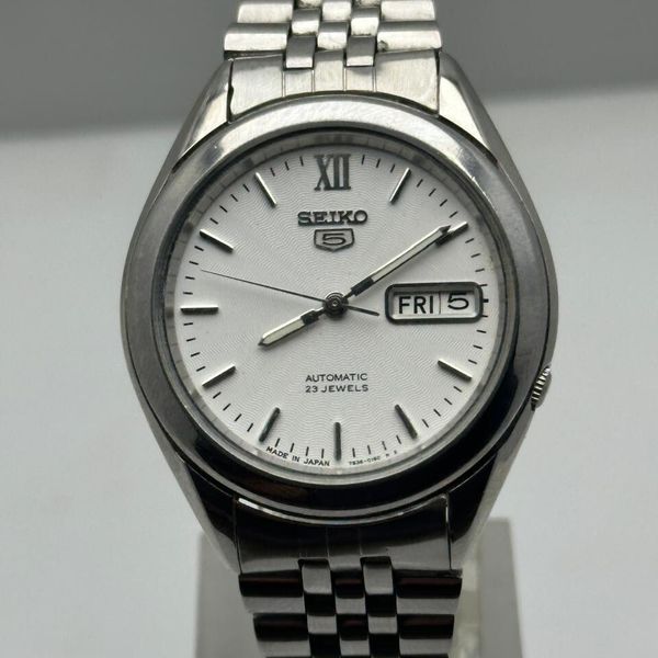 Vintage Seiko 5 7S26 Automatic Day/Date White Dial Japan Made Men's Watch | WatchCharts Marketplace
