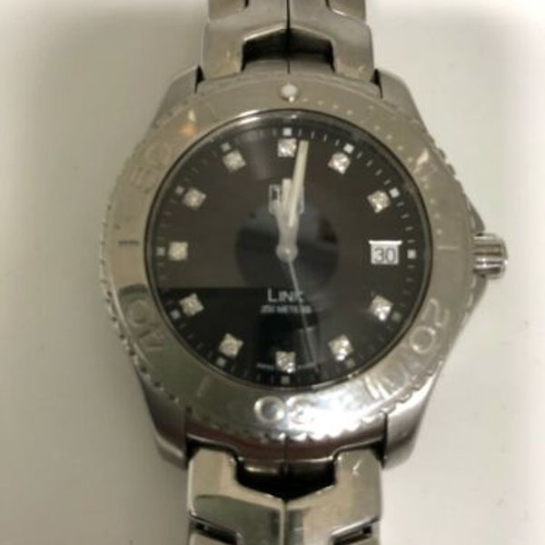 TAG HEUER LINK 200 METERS WJ111A.YZ2498 BLack DIAMOND DIAL 002844 Works ...