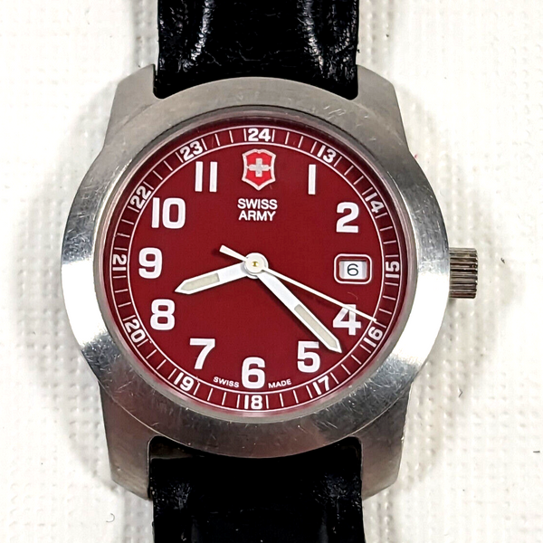 Victorinox Swiss Army Field Watch Red Face Black Band (Needs Battery ...