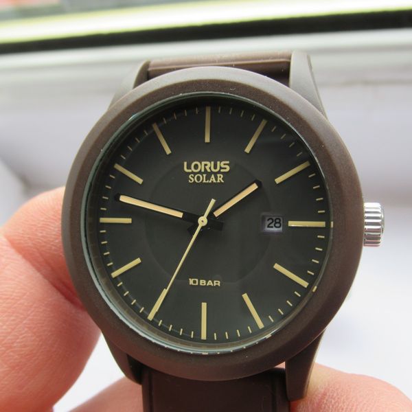 LORUS by SEIKO BROWN SOLAR POWERED MENS WATCH BRAND 100M DATE SPORTS ...