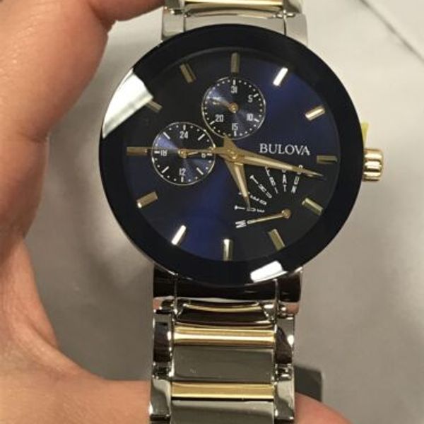 Bulova Modern Blue Dial Two Tone Men's Watch - 98C123 MSRP: $425 ...
