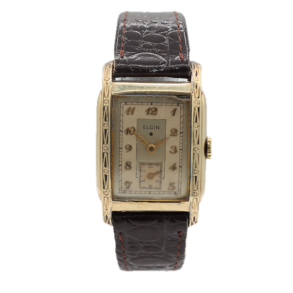 Vintage Elgin Rectangular Art Deco Men's Mechanical Wristwatch 524 USA ...