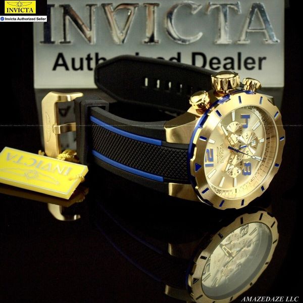 NEW Invicta Men 52mm S1 Rally TURBO Chronograph GOLDEN DIAL Stainless ...