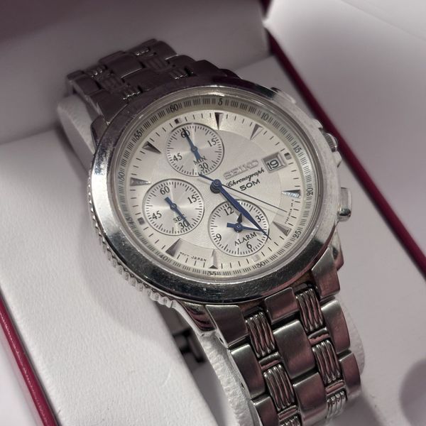 Vintage Seiko 7162 Gray Ghost Men's Chronograph 50m Divers Wristwatch ...