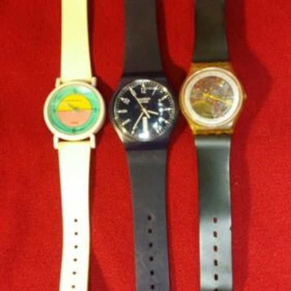Vintage Swiss Swatch & Quemex quartz watches, non running for parts or ...
