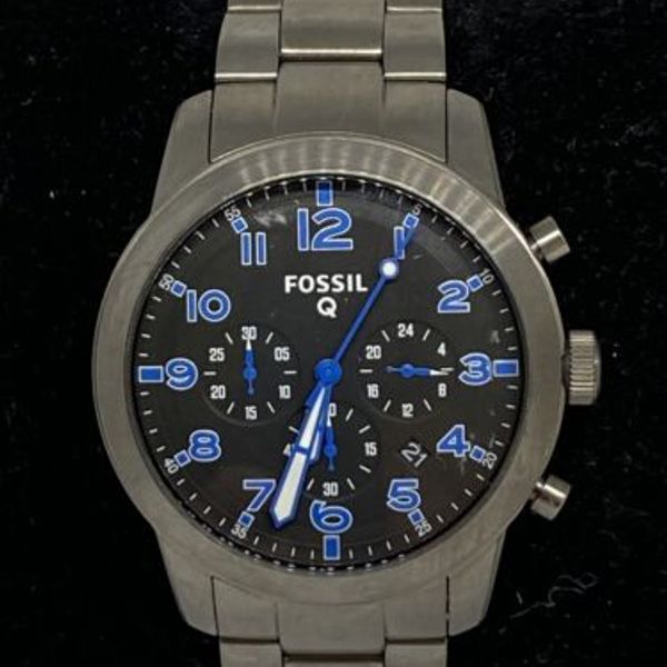 Fossil NDW1 Men's Stainless Steel Black Analog Dial Hybrid Smart Watch ...