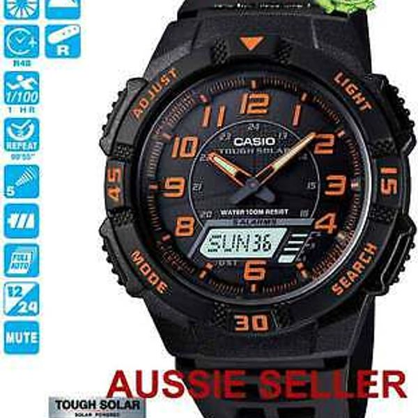 CASIO WATCH TOUGH SOLAR AQ-S800W-1B2V AQS800 AQS800W 12-MONTH WARANTY ...