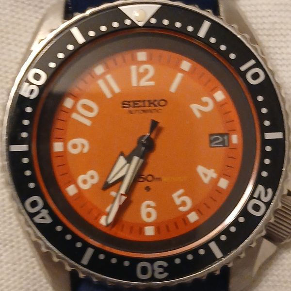 Seiko 7002 7000 A1 Mod Diver W/Original Movement. Orange Dial W/Arrow ...