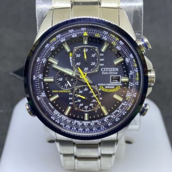 Citizen Men's Blue Angels Chronograph Blue Dial Steel Watch AT8020-54L ...