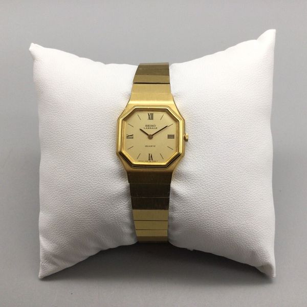Vtg Seiko Lassale Watch Women 1230-5049 Gold Tone Dial 20mm New Battery ...