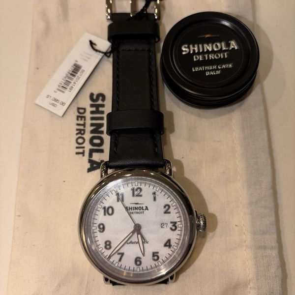 Shinola Runwell Automatic 45mm Men's Watch With Leather And Stainless ...