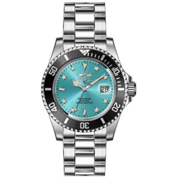 Invicta Men's Watch Pro Diver Quartz Turquoise Dial Black Rotating ...