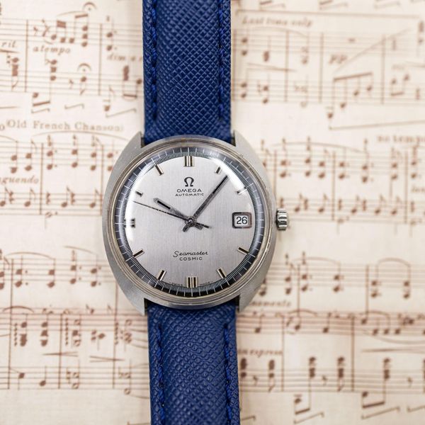 [WTS] Omega Seamaster Cosmic Automatic Date, 1970s Vintage, Ref: 166.026 TOOL-107, Blue Saffiano ...