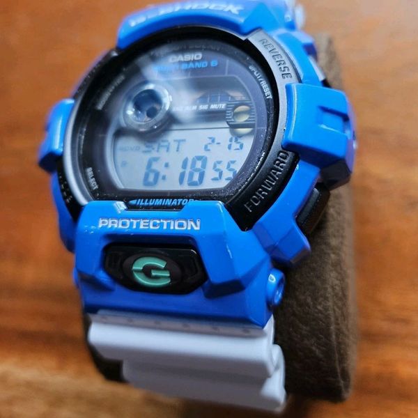 Incredible Custom CASIO G-SHOCK G-Lide GWX-8900 Blue White Solar Tide Watch | WatchCharts ...