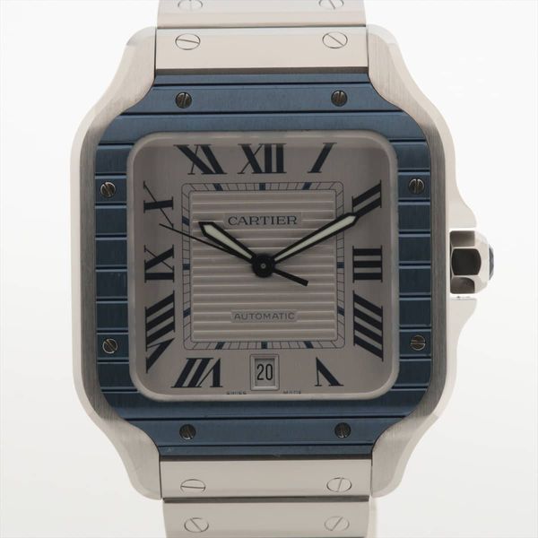 [Pre-Owned] Cartier Santos de Cartier WSSA0047 SS AT Silver Dial Sesame ...