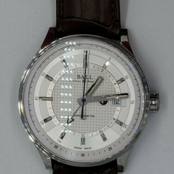 Ball BMW GMT Silver Dial Leather Strap Men's Watch GM3010CLCFJSL ...