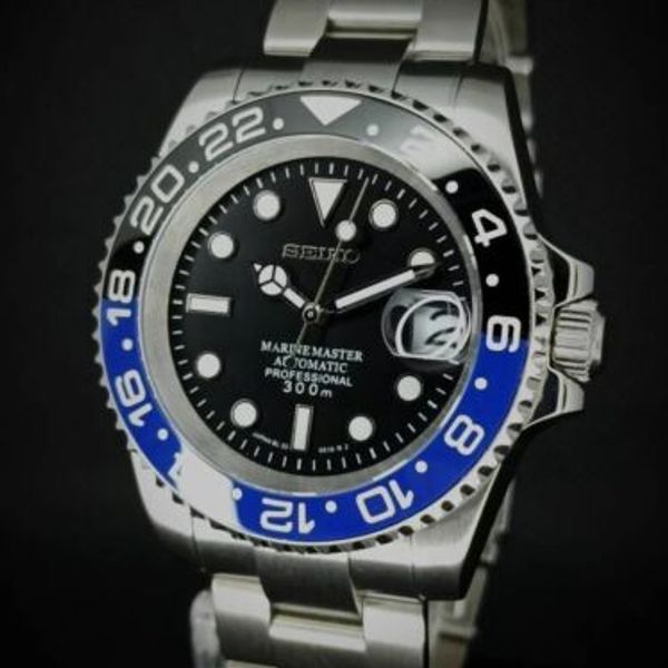 Seiko Movement Mod Sub "Batman" Mechanical Automatic Men's Watch ...