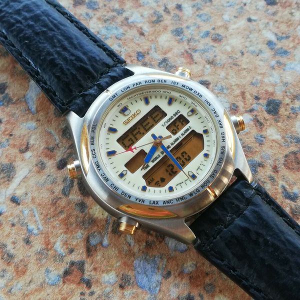 Seiko World Time Analogue Digital H021 8040 JDM July 1996 | WatchCharts ...
