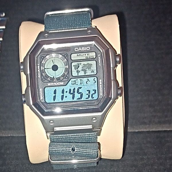 Custom Casio Royale AE1200 Stainless Steel Case Full Metal Mod (Blue ...