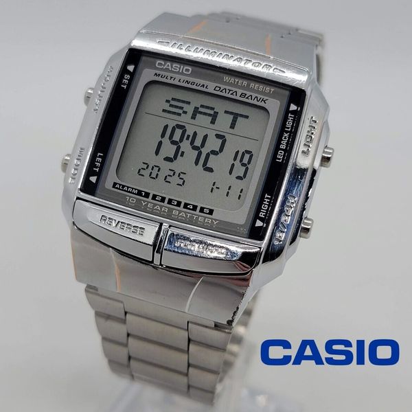 Casio DB-360 Data Bank Telememo 30 Digital mens Watch Silver 5x Alarm ...