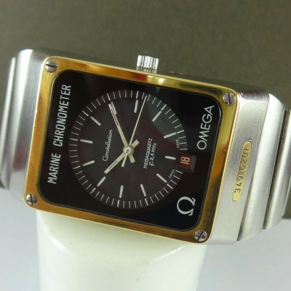 OMEGA Megaquartz 2400 Marine Chronometer Steel & Gold Watch. Ca 1970’s ...