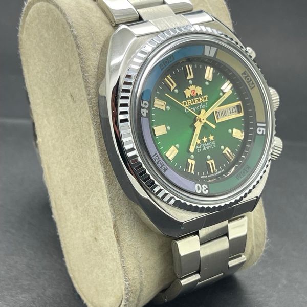 Rear Orient Green Dial king Diver 21 jewels Serviced.Excellent ...