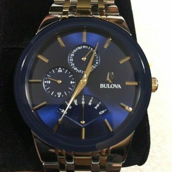 Bulova 98C132 Men's 42mm Two Tone Retrograde Dress Watch **NWT+SHIPS ...