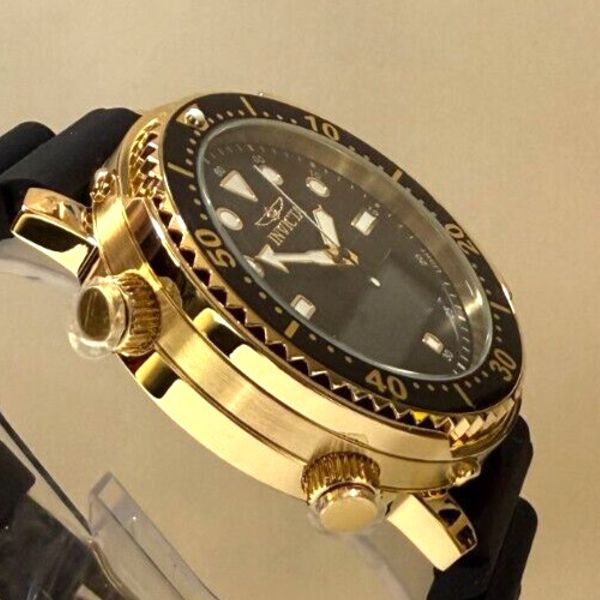 Invicta 48369 Pro Diver Men's 47mm LCD/ Quartz Analog Black Strap Gold ...