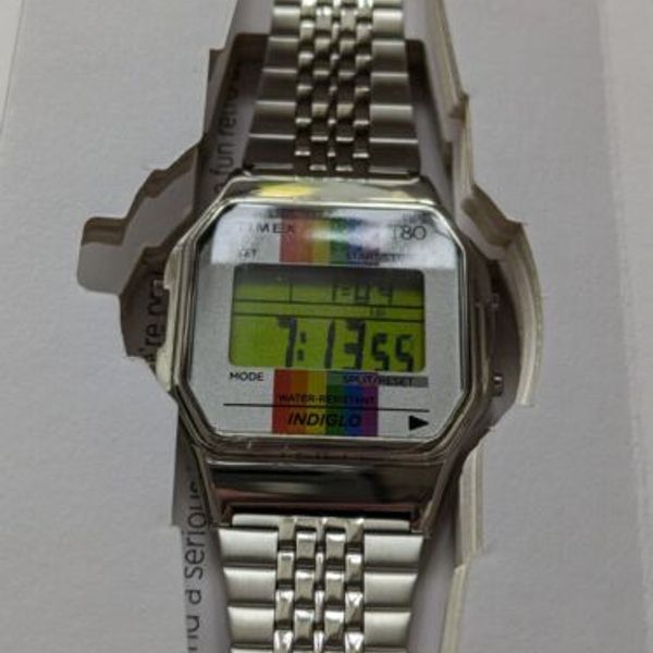 Timex T80 Pride Stainless Steel Digital Watch | WatchCharts Marketplace