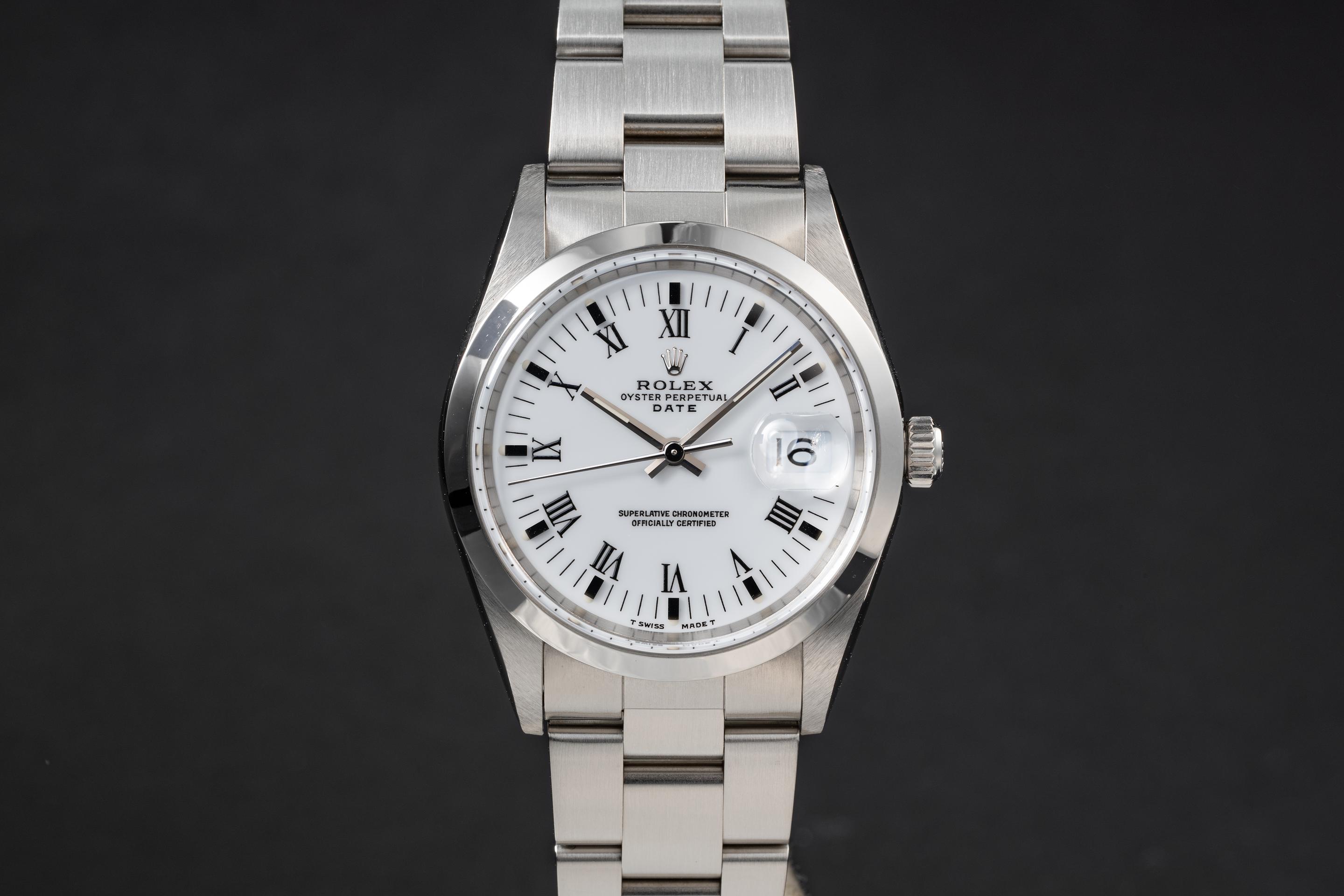 FS: 1999 Rolex Date 15200 White Roman Numeral Dial with Box and Papers ...