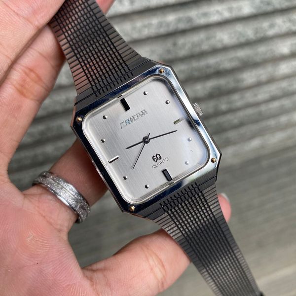 RARE Enicar SQ Quartz 2035-173-512 Tank Silver Dial Vintage Watch ...